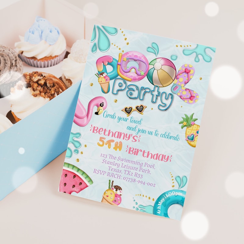 7 Year Old Pool Party - Etsy