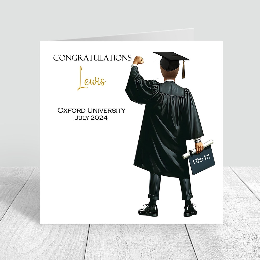 Personalised Mens Graduation Card| Congratulations| Well Done ...