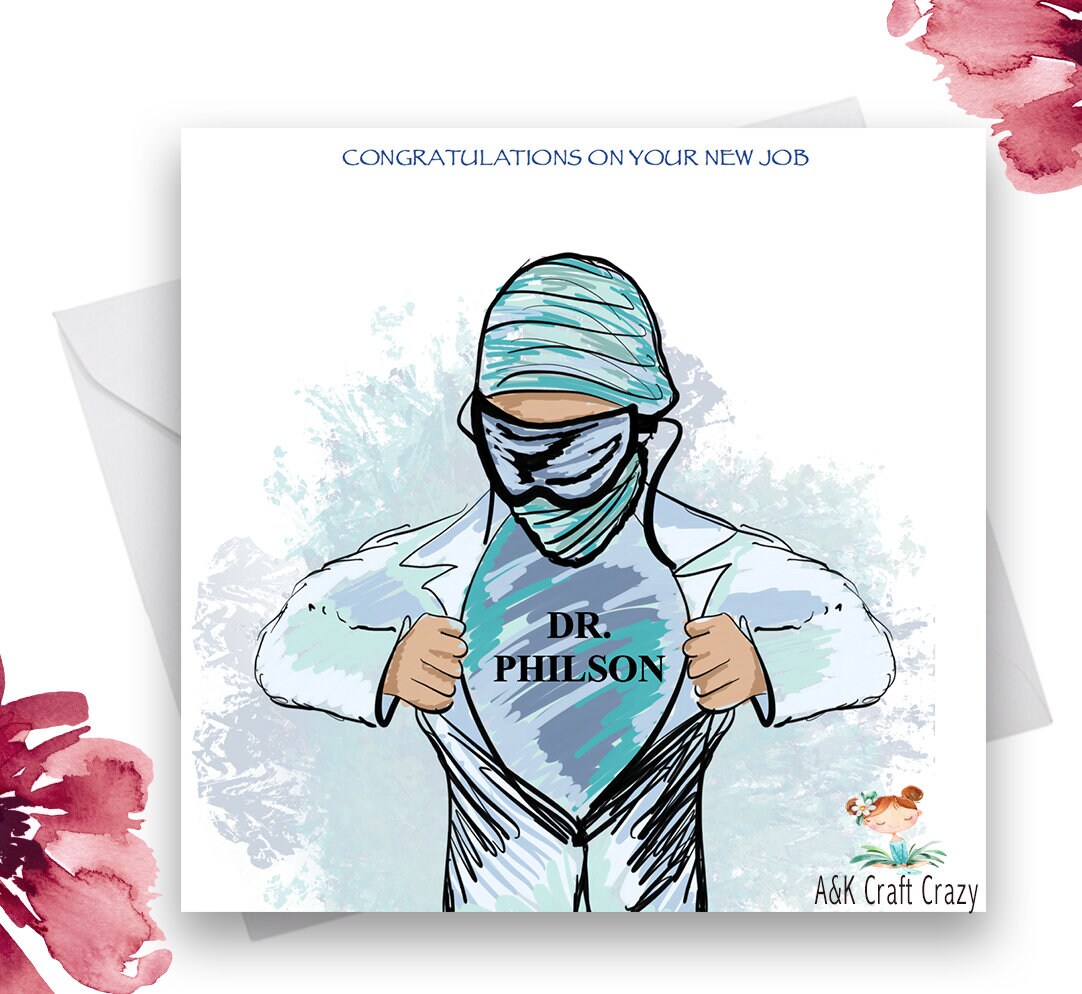 Congratulations Doctor Handmade Card New Job Personalised Card - Etsy UK