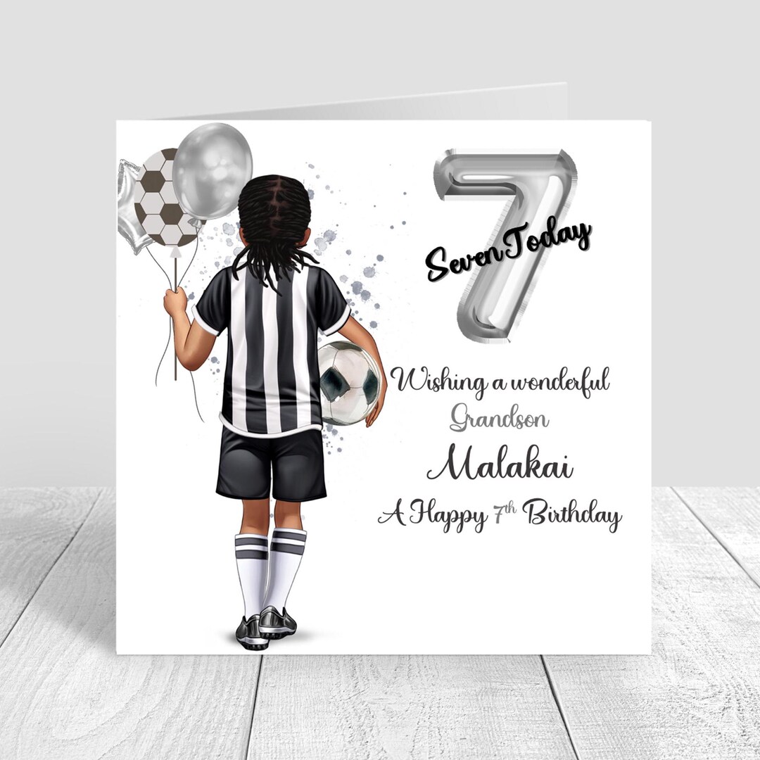 Personalised Boys Football Birthday Card, Happy Birthday Soccer Card ...