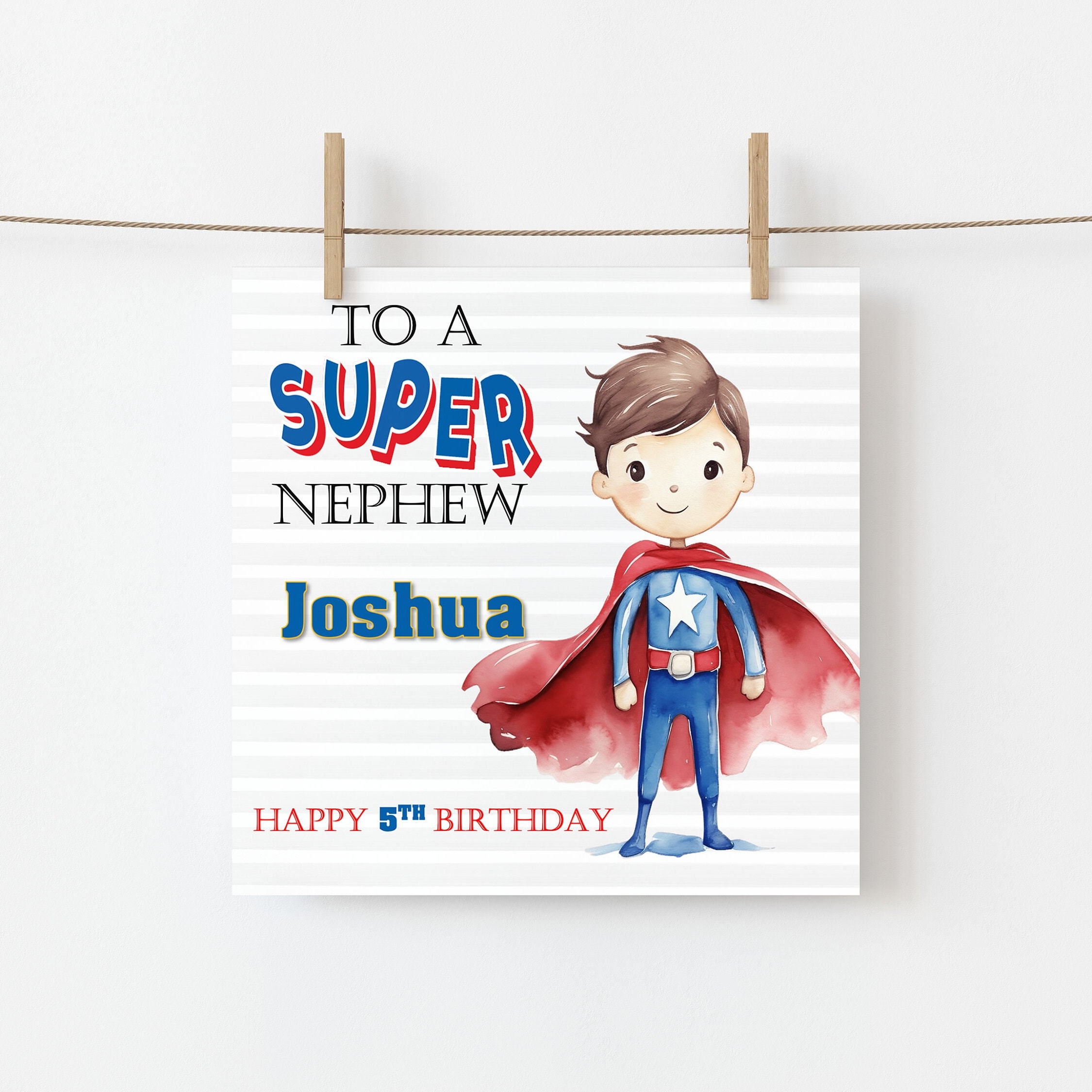 Personalised Superhero Boys Birthday Card Son/ Grandson/ Nephew ...