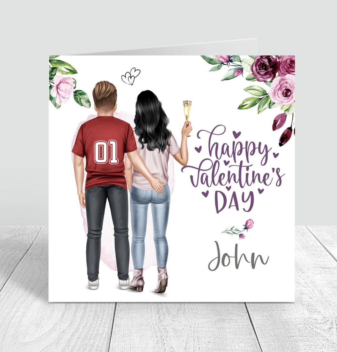Happy Valentine's Day Card Personalised Love Theme Couple Card Partner ...