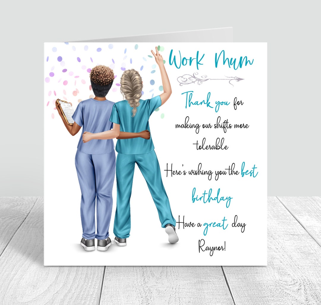 Personalised Women's Birthday Card Work Colleague Birthday Gift ...
