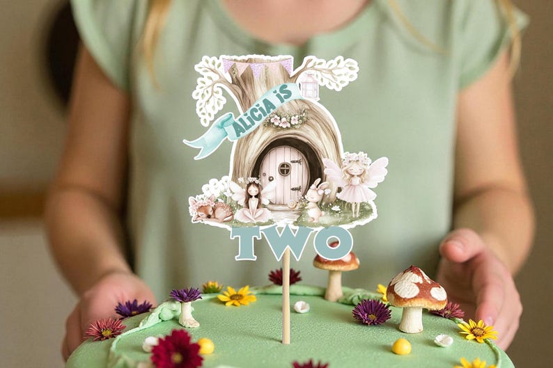 Personalised Fairy Cake Topper, Centrepiece, Cute Fairies Birthday ...