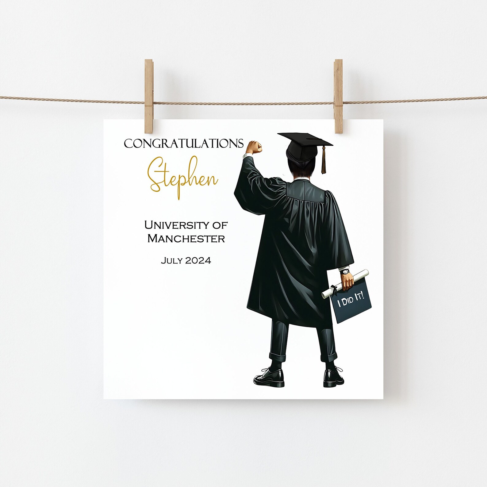 Personalised Mens Graduation Card| Congratulations| Well Done ...