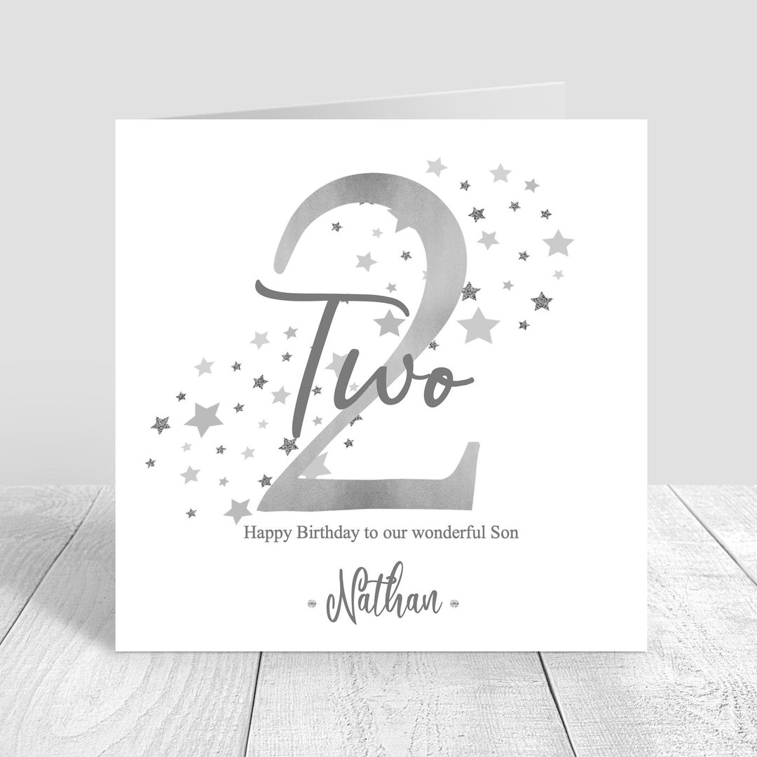 Large Number Boys Birthday Card Handmade and Personalised 1st 2nd 3rd ...