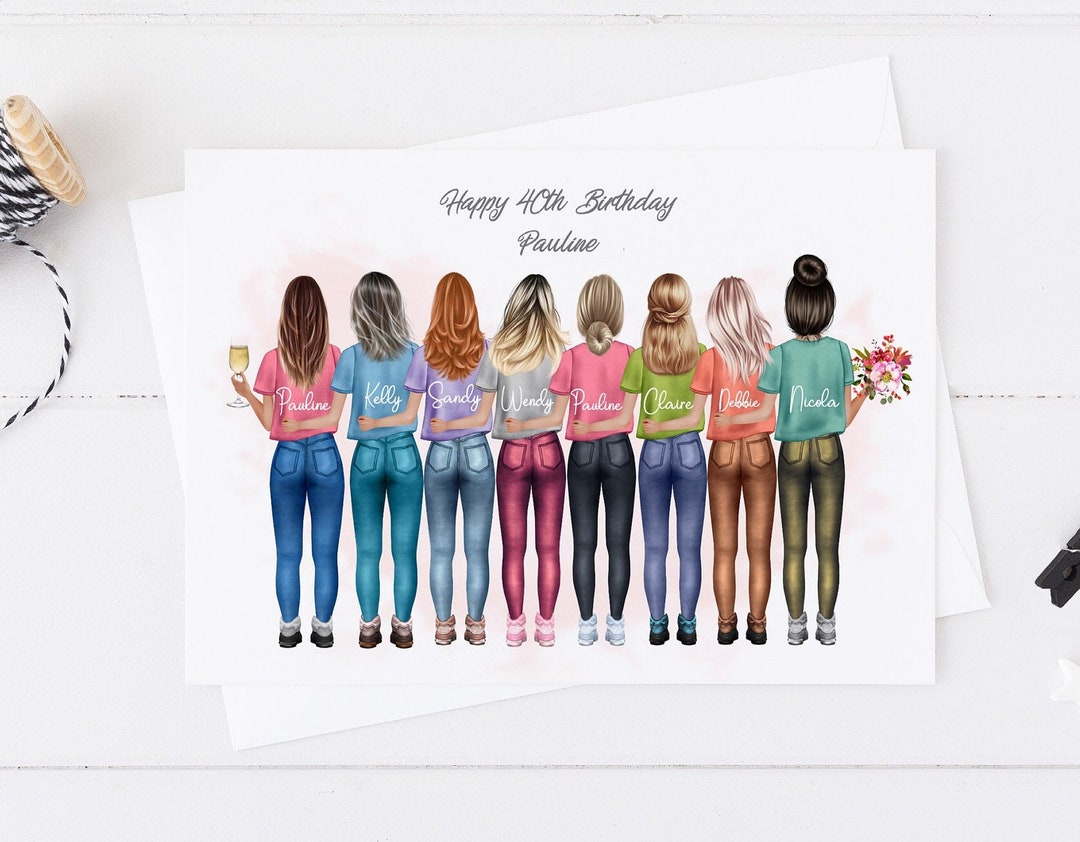 Womens Handmade Birthday Card | Girl Group | Personalised Women's ...