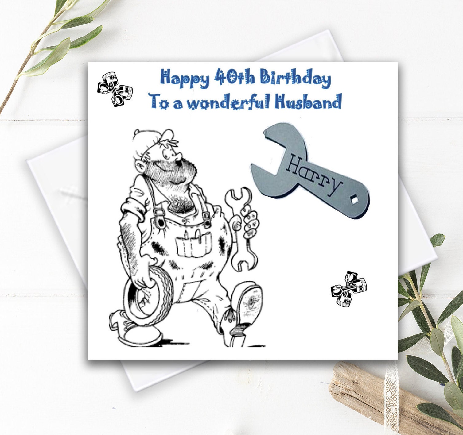Mens Mechanic Birthday Card Handmade and Personalised 18th | Etsy