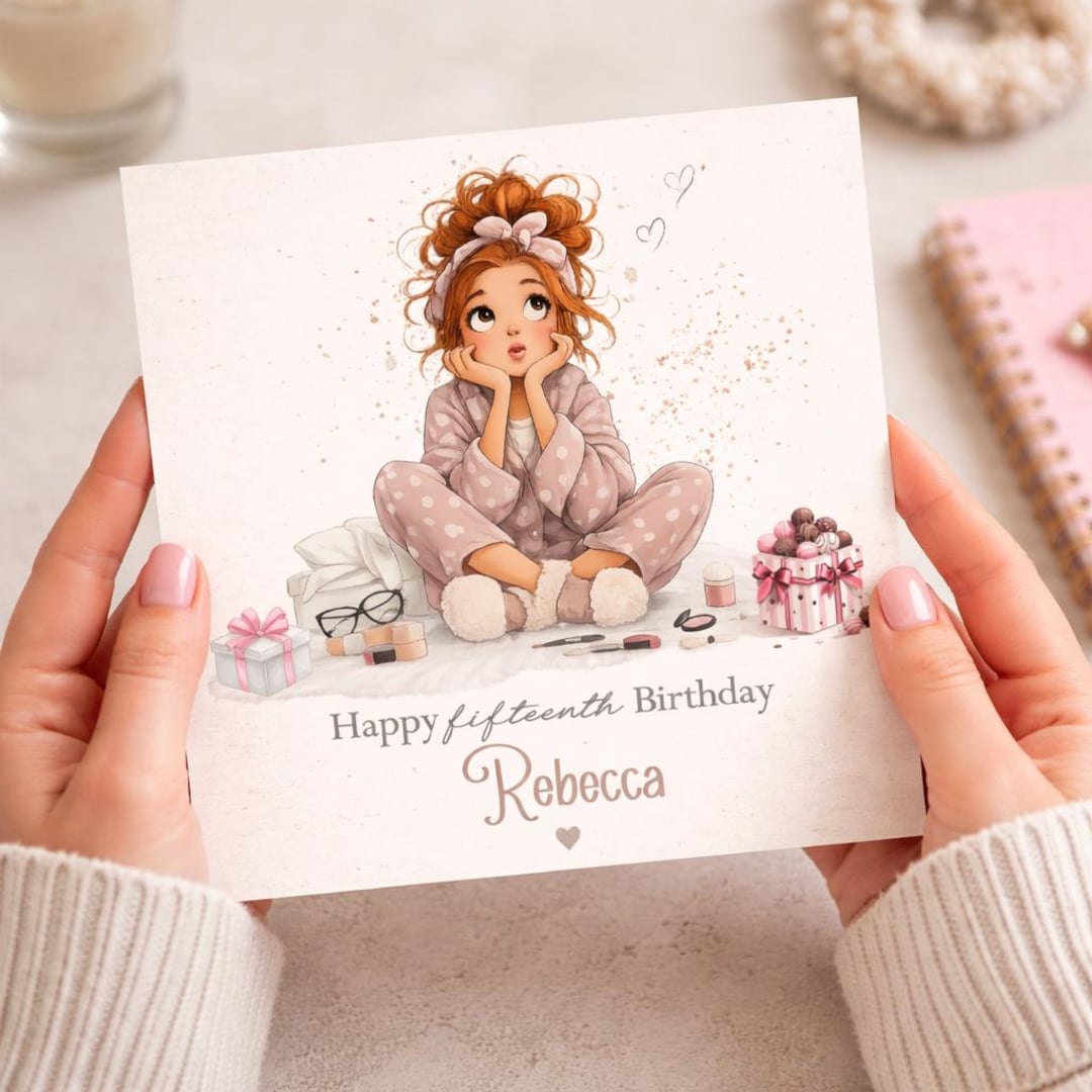 Personalised Teen Girl Birthday Card – Cute 13th Birthday Card for ...