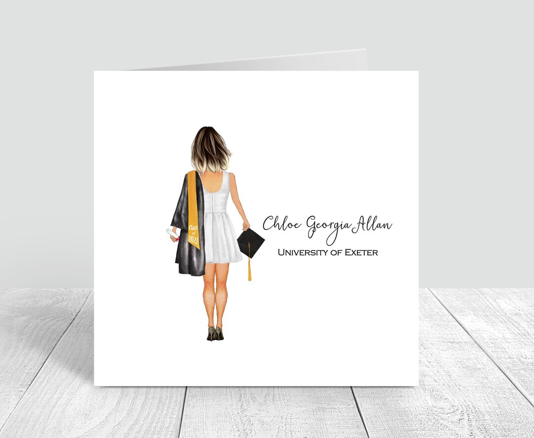 Graduation Handmade Card for Women Personalised Congratulations ...