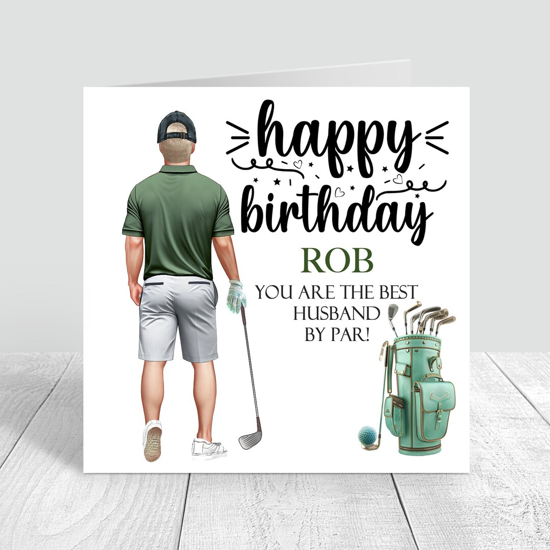 Personalised Mens Birthday Card Men, Golf Birthday Card, Mens Happy ...