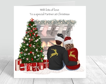 Personalised Luxury Christmas Card Reindeer / Love / Boyfriend ...