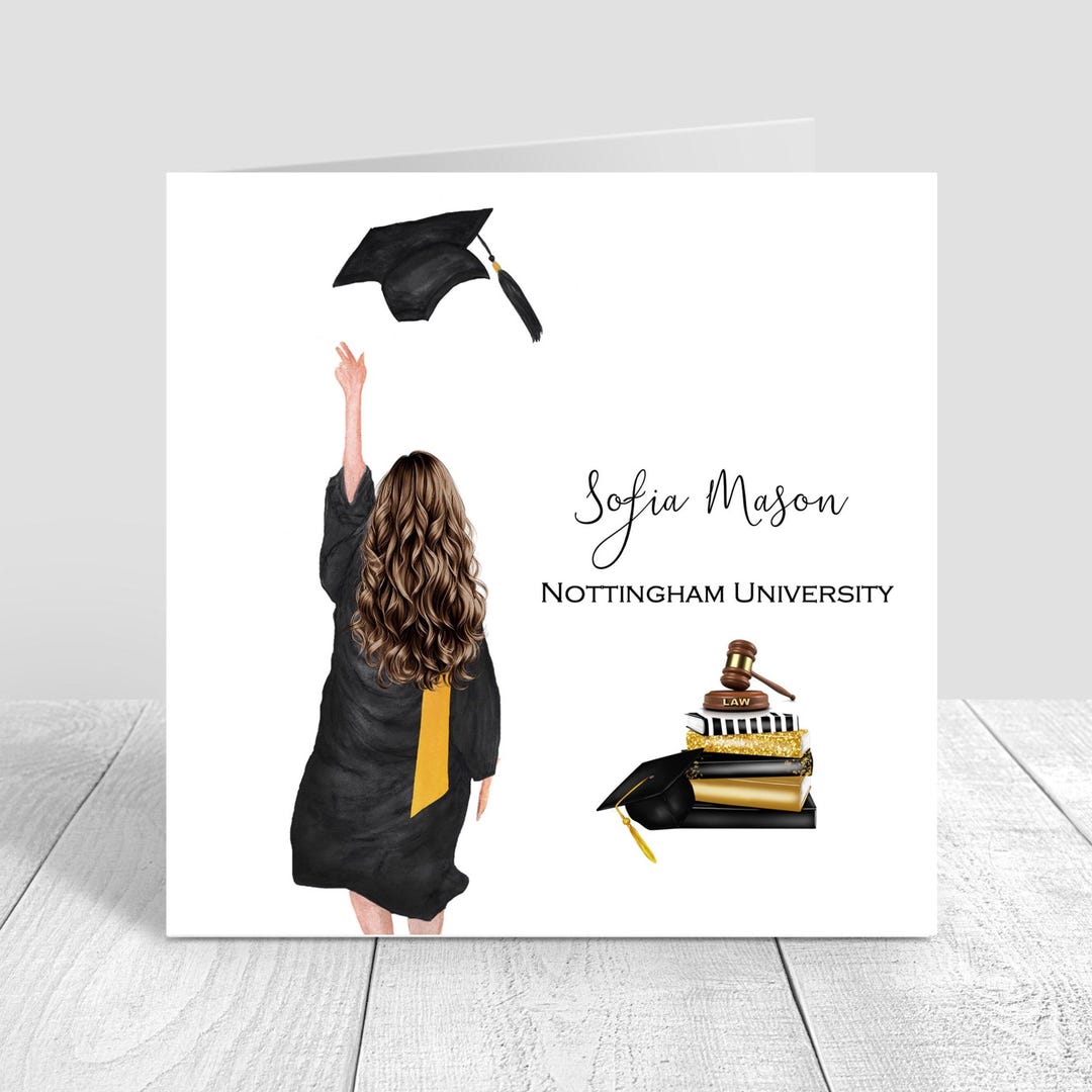 Graduation Law Student Graduate Handmade Card for Women | Personalised ...