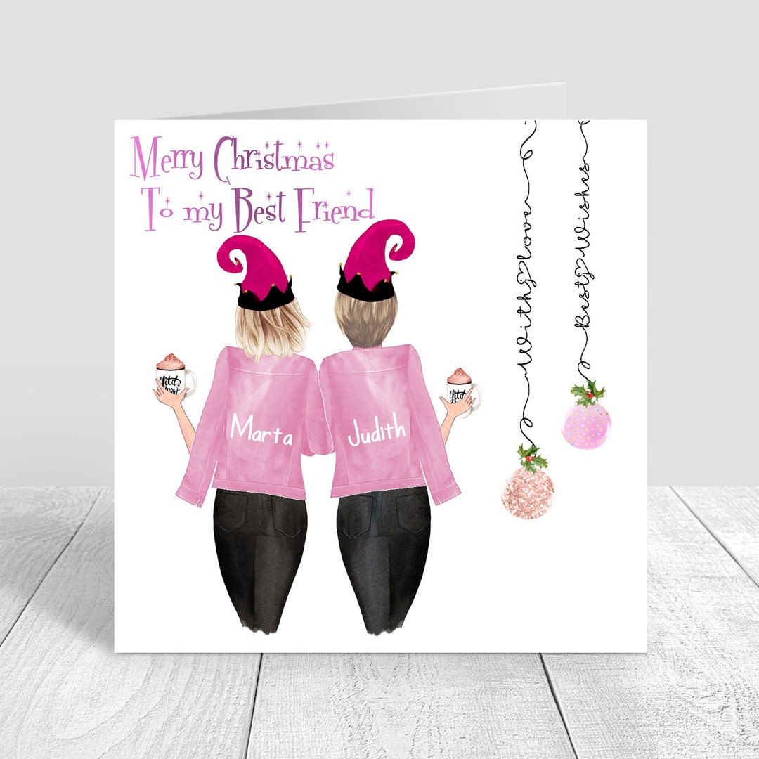 Christmas Card Women's Best Friend Handmade/ Personalised Sister ...