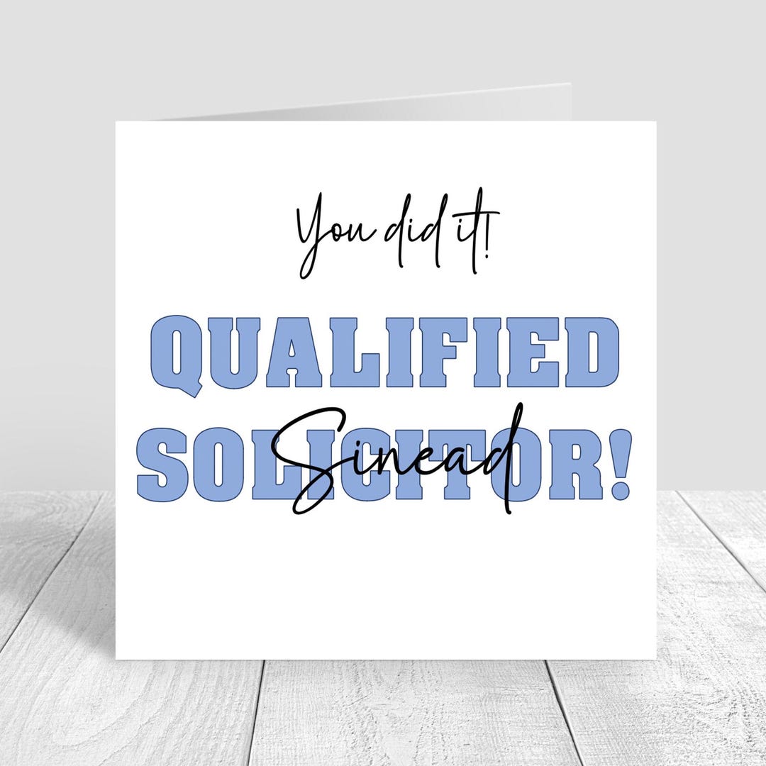 Personalised Congratulations Qualified Solicitor Card,well Done,you Did ...