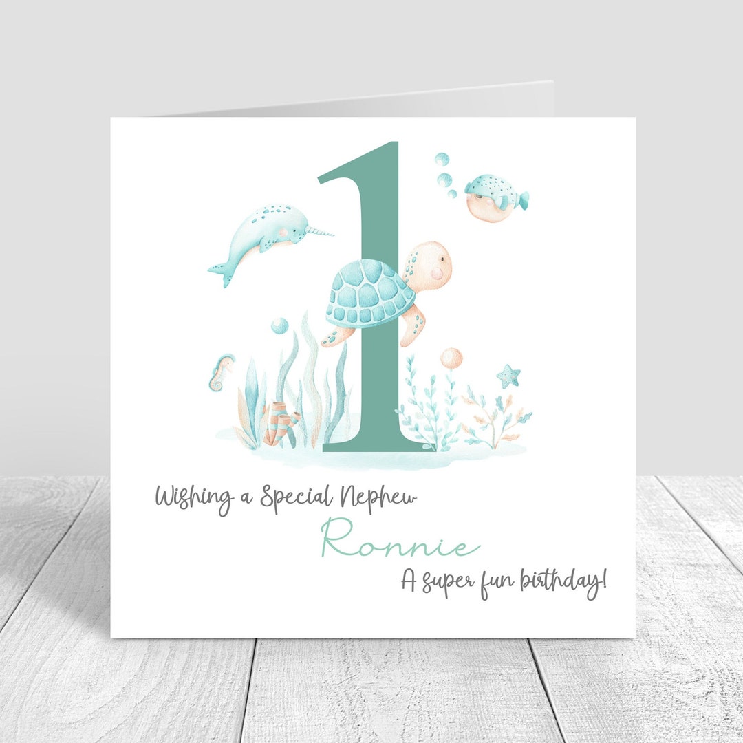 Personalised Boys 1st Birthday Card Handmade First Birthday Under the ...