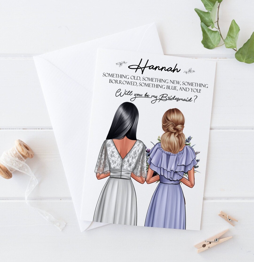 Tarjeta personalizada Serás mi dama de honor Tarjeta de boda hecha a ...