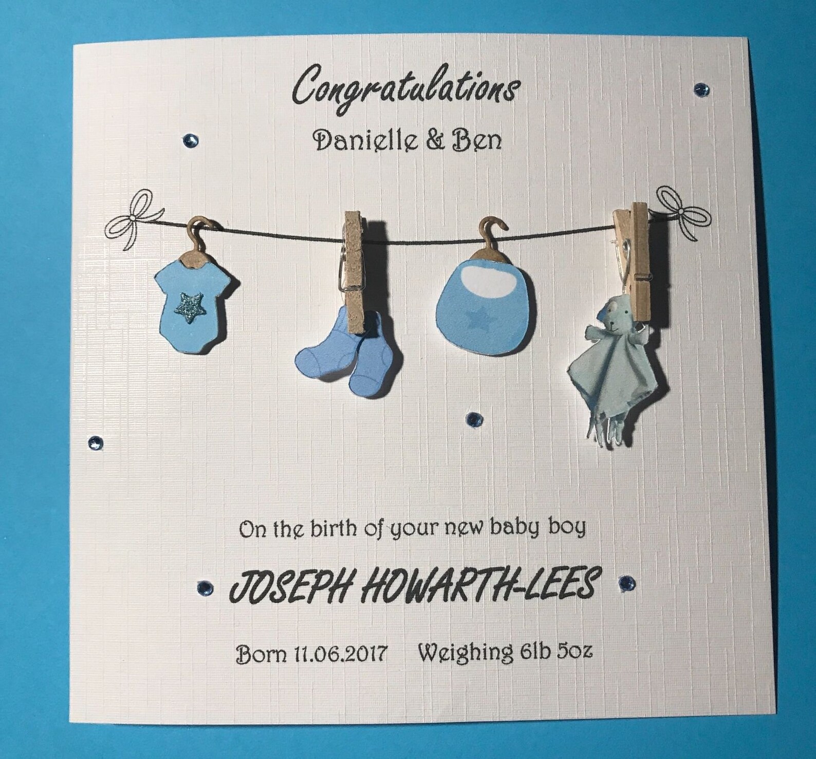 Personalised New Born Baby Boy Card Greetings Card Keepsake - Etsy UK