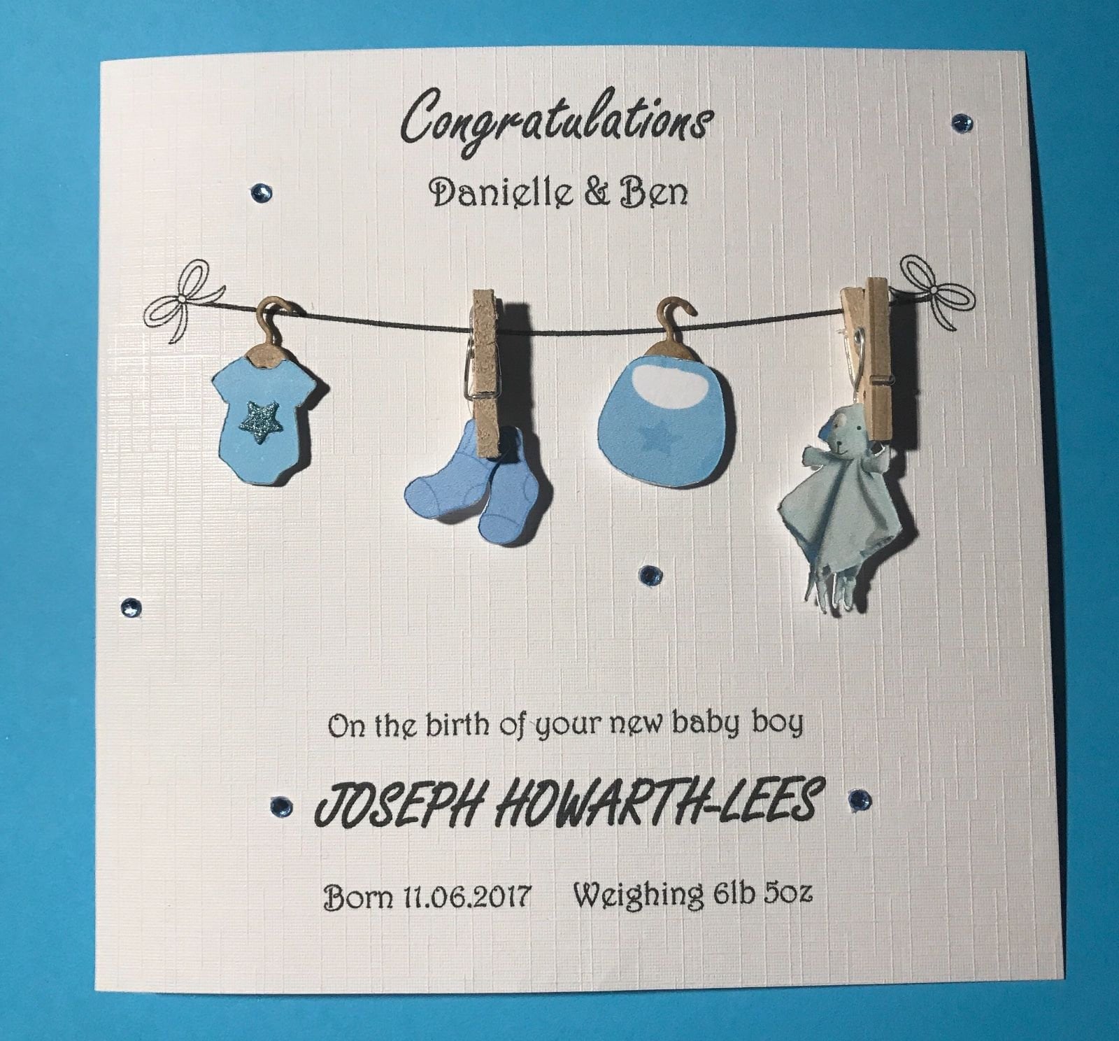 Personalised New Born Baby Boy Card Greetings Card Keepsake - Etsy UK