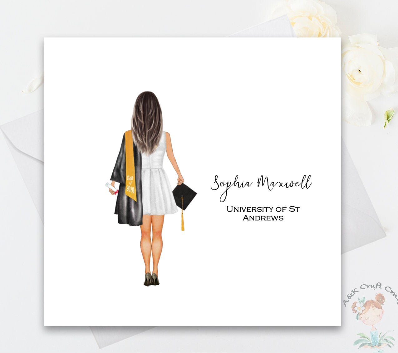 Graduation Handmade Card for Women Personalised | Etsy