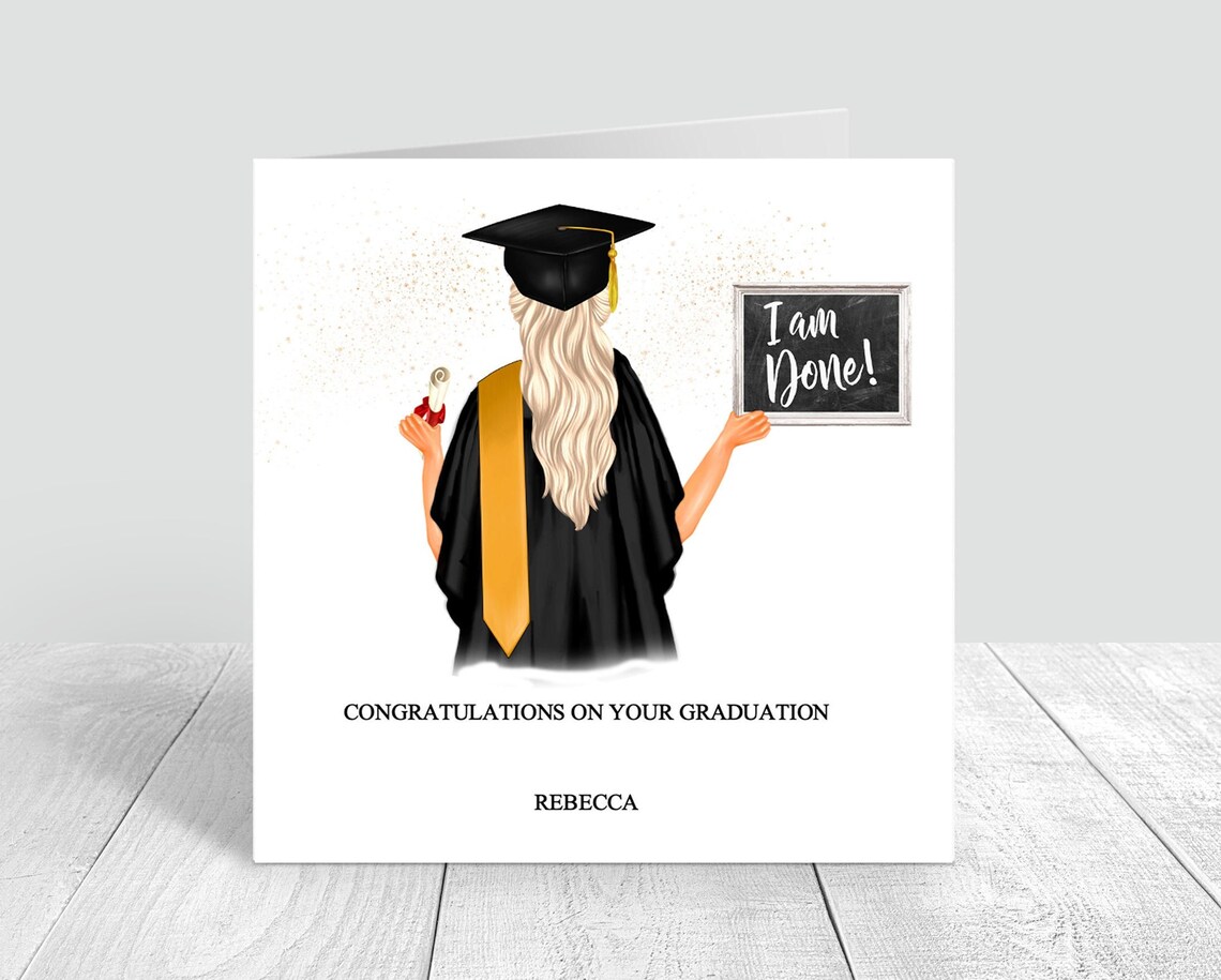 Graduation Handmade Card for Women Personalised | Etsy UK