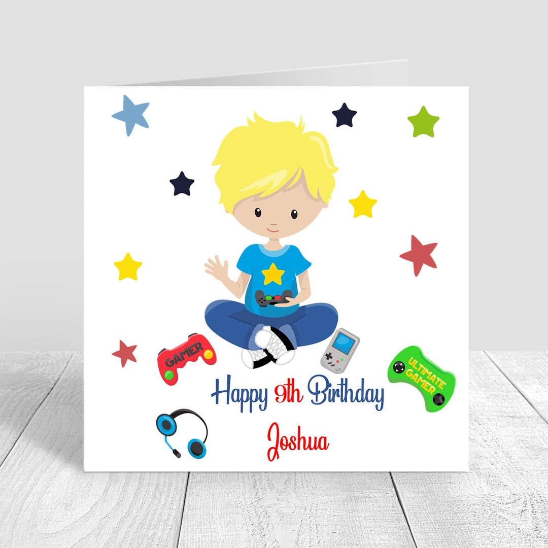 Gamer Boys Personalised Birthday Card Handmade for Brother Son Grandson ...