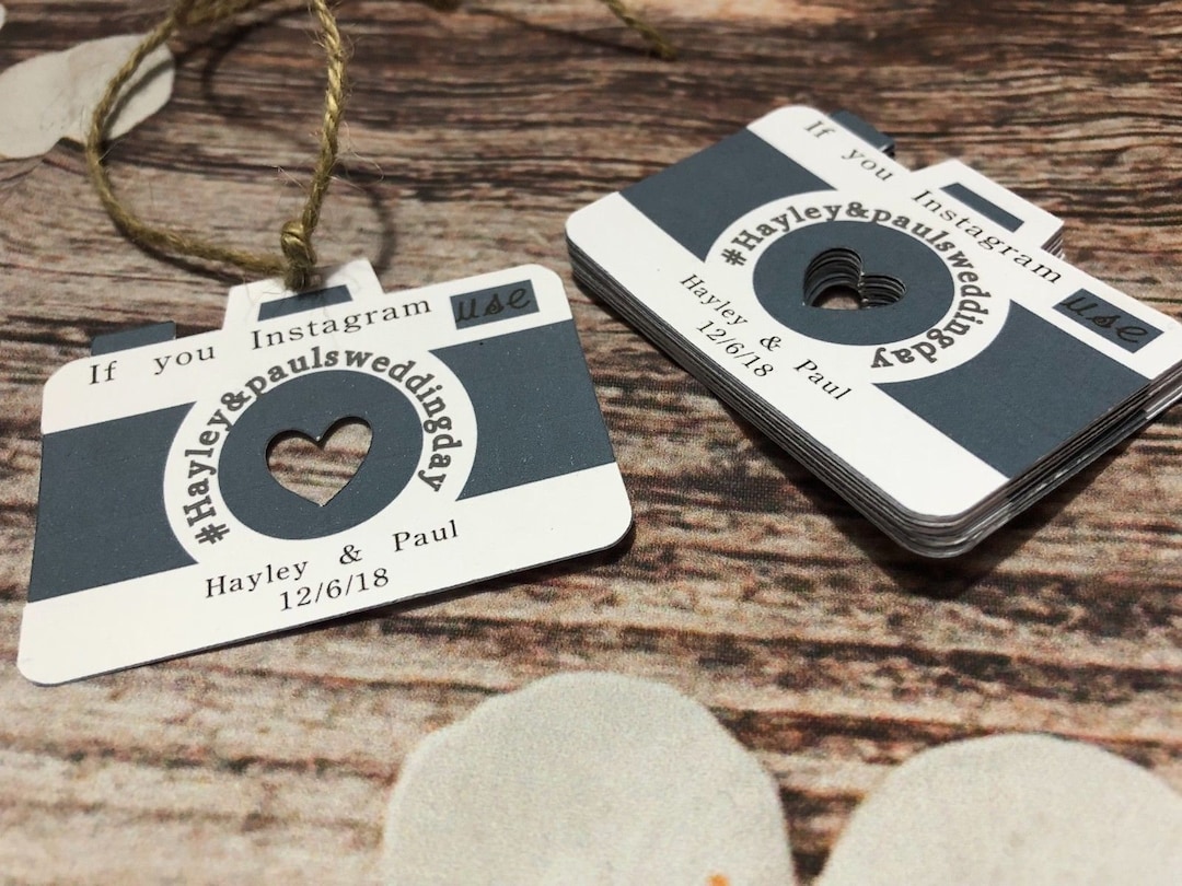 Instagram Wedding Camera Tags Personalised/ Wedding Day Decor/favour ...