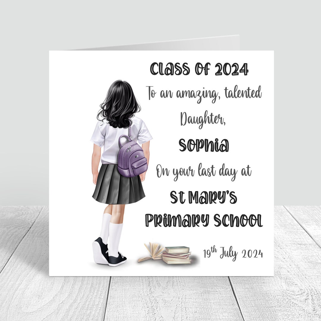 Personalised Girls School Leavers Card, Last Day Primary School,high ...