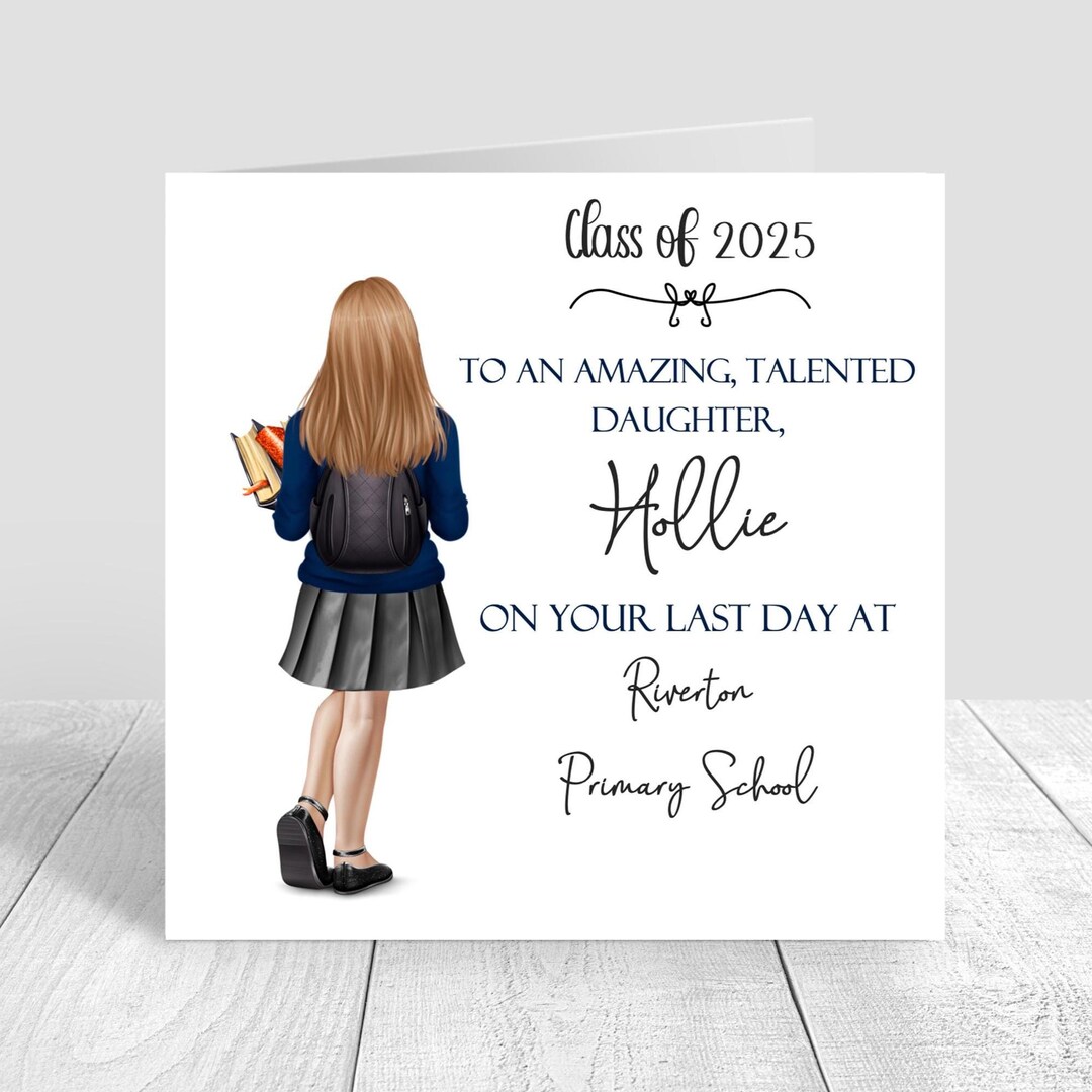 Personalised Girls School Leavers Card, Students End of Year Last Day ...