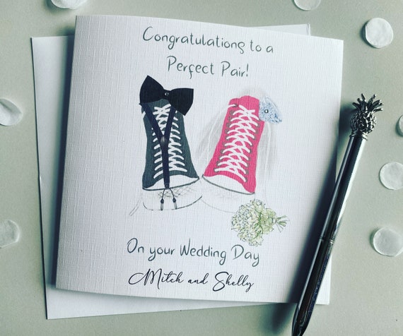 Perfect Pair Handmade Wedding Card Congratulations Tying the | Etsy