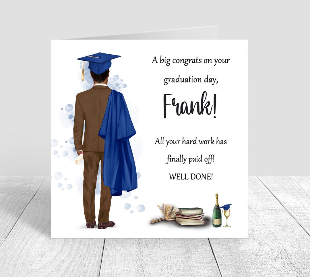 Mens Personalised Graduation Day Card Greetings Card Congratulations ...
