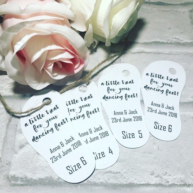 A Little Treat for Dancing Feet Flip Flop Tags/wedding Favours/dancing ...