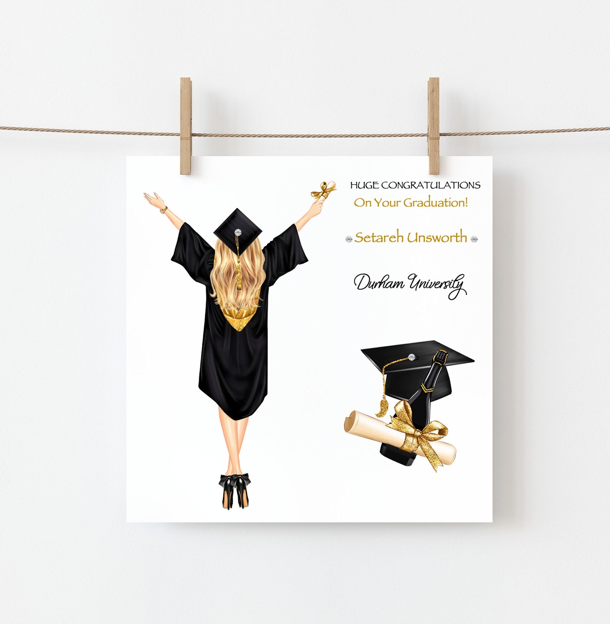 Graduation Handmade Women Card| Congratulations| Well Done | Graduation ...
