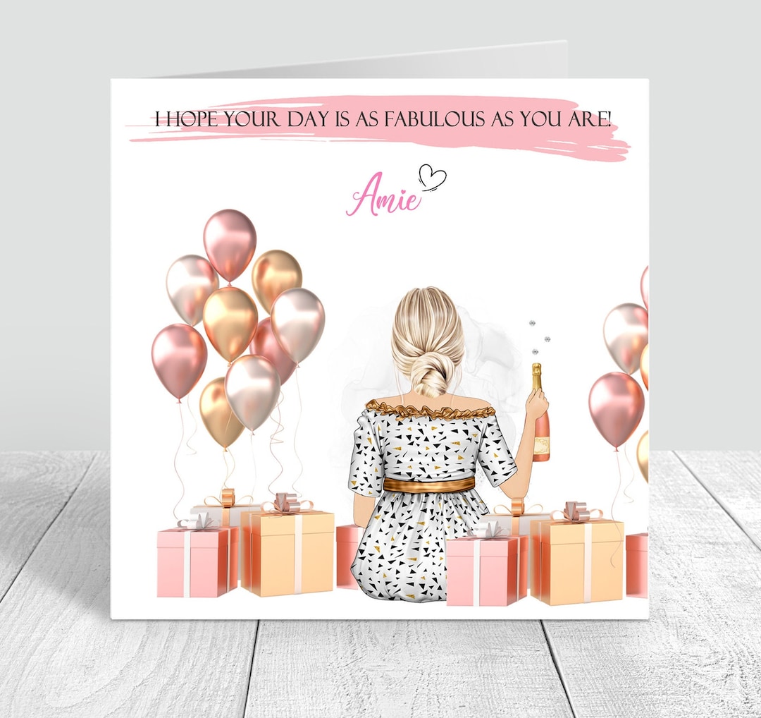 Personalised Women's Happy Birthday Card Personalised - Etsy