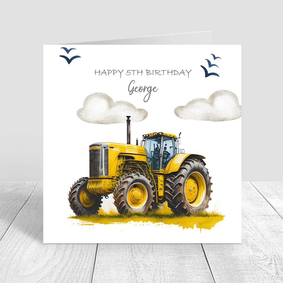 Boys Tractor Birthday Card Handmade & Personalised for Nephew/ Son ...