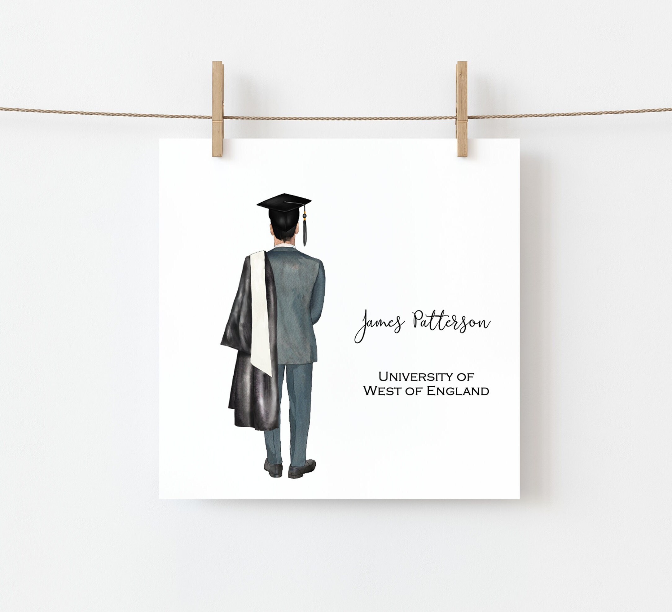 Personalised Graduation Card for Men Handmade Congratulations ...