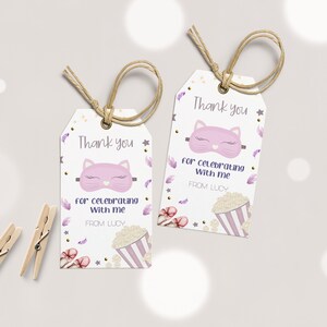 Personalised Girls Sleepover Gift Tags, Slumber Party Thank You Party ...