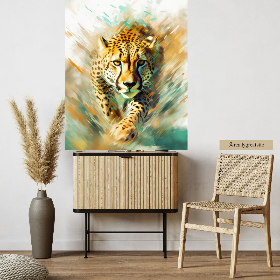 Cheetah Abstract Digital Print Wild Animal Art Contemporary - Etsy