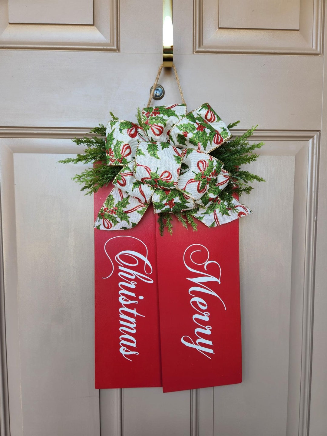 Merry Christmas Door Tag Christmas Door Tags Holiday Door - Etsy