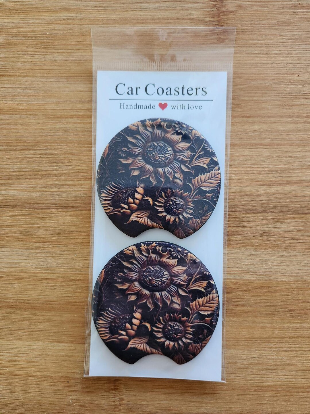 Set of 2 Car Coasters, Car Coasters, Car Accessories, Cup Holder ...