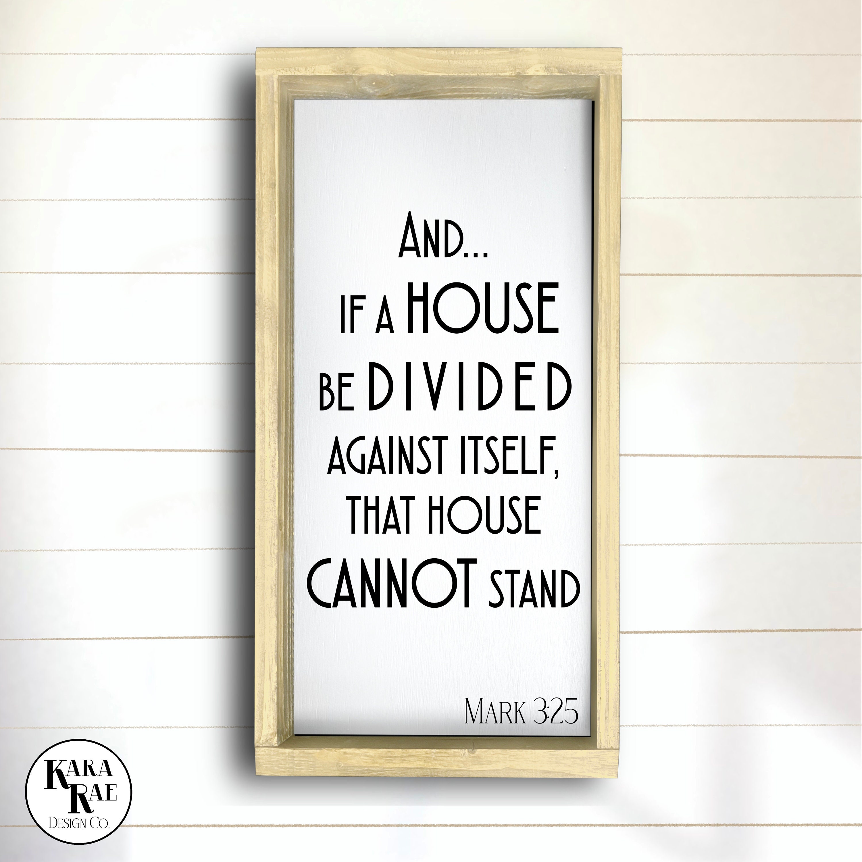 House Divided Wood Sign Inspirational Decor - Etsy