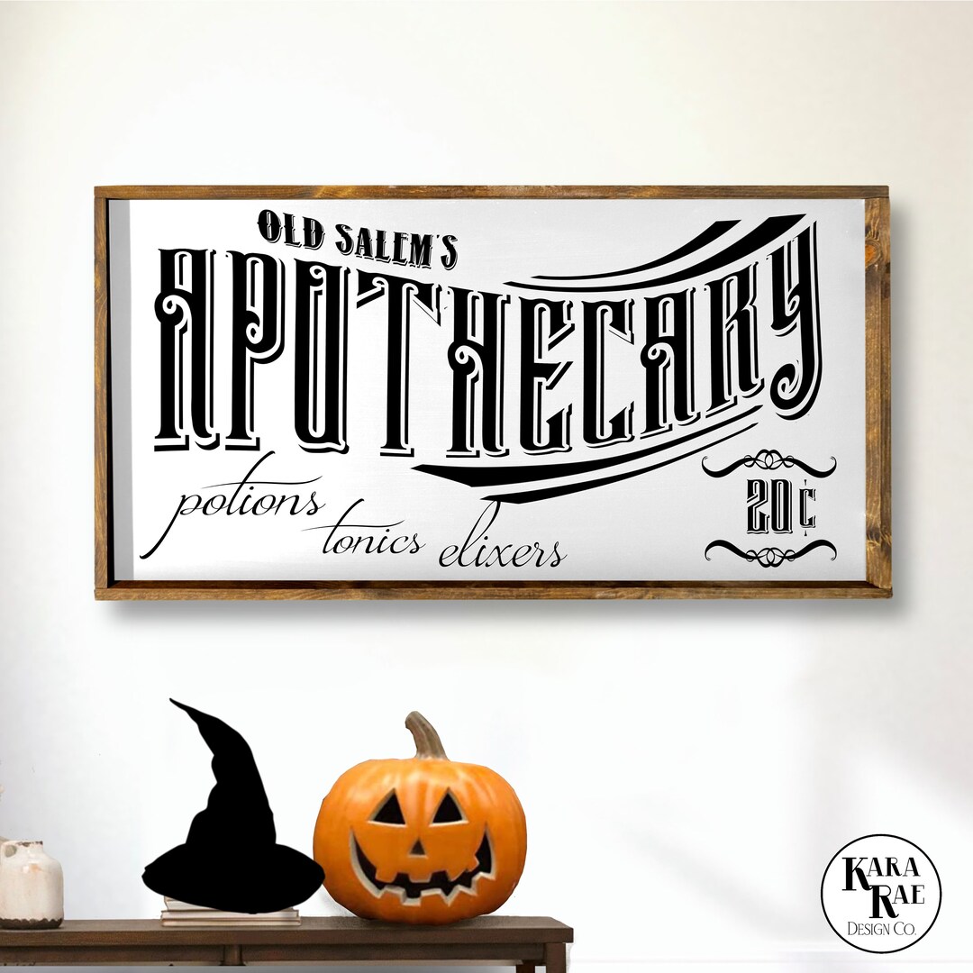 Old Salem's Apothecary | Wood Sign | Halloween Decor - Etsy