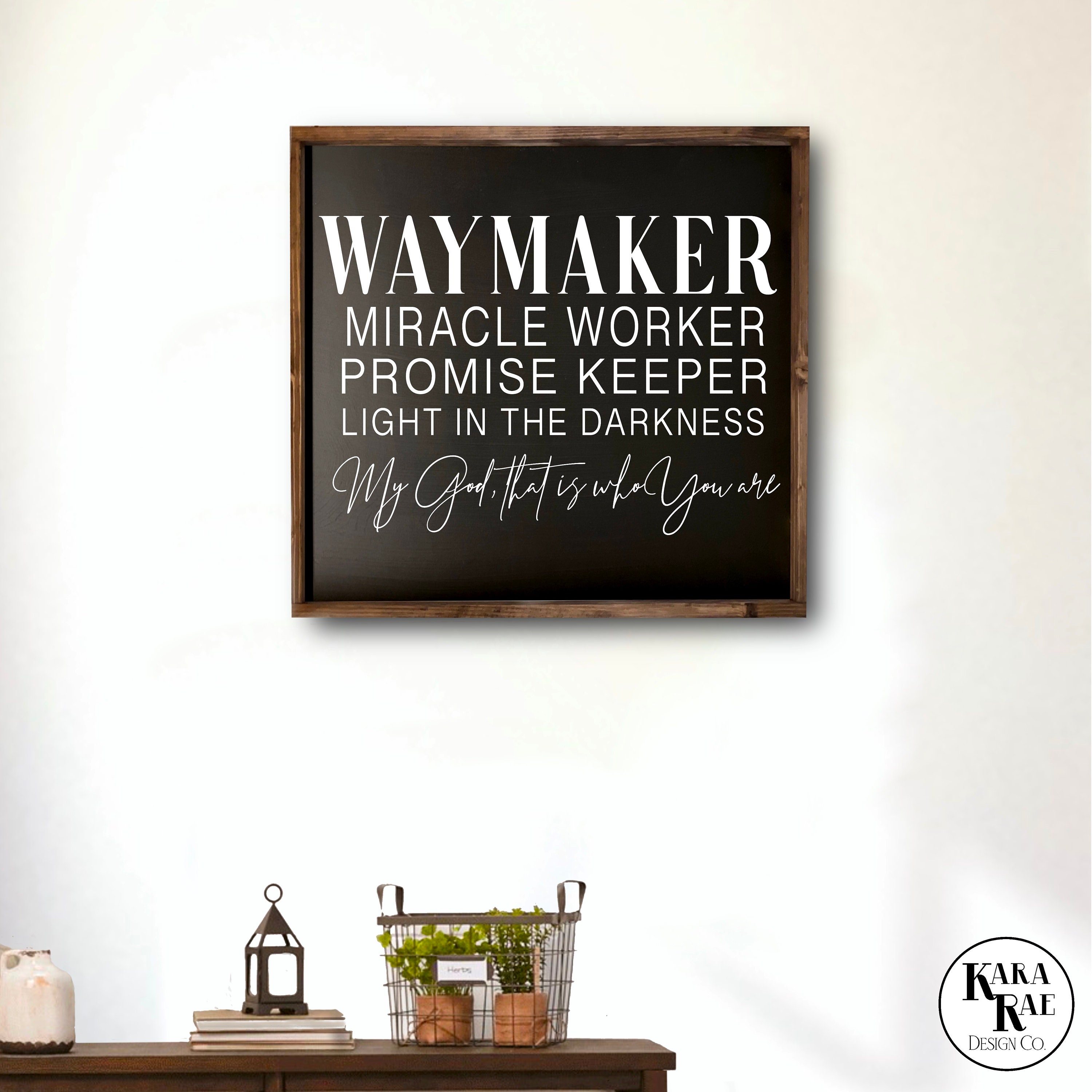 Waymaker Wood Sign Scripture Sign Home Decor - Etsy