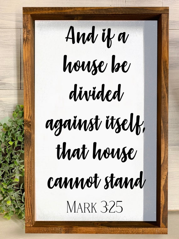 House Divided Wood Sign Inspirational Decor - Etsy