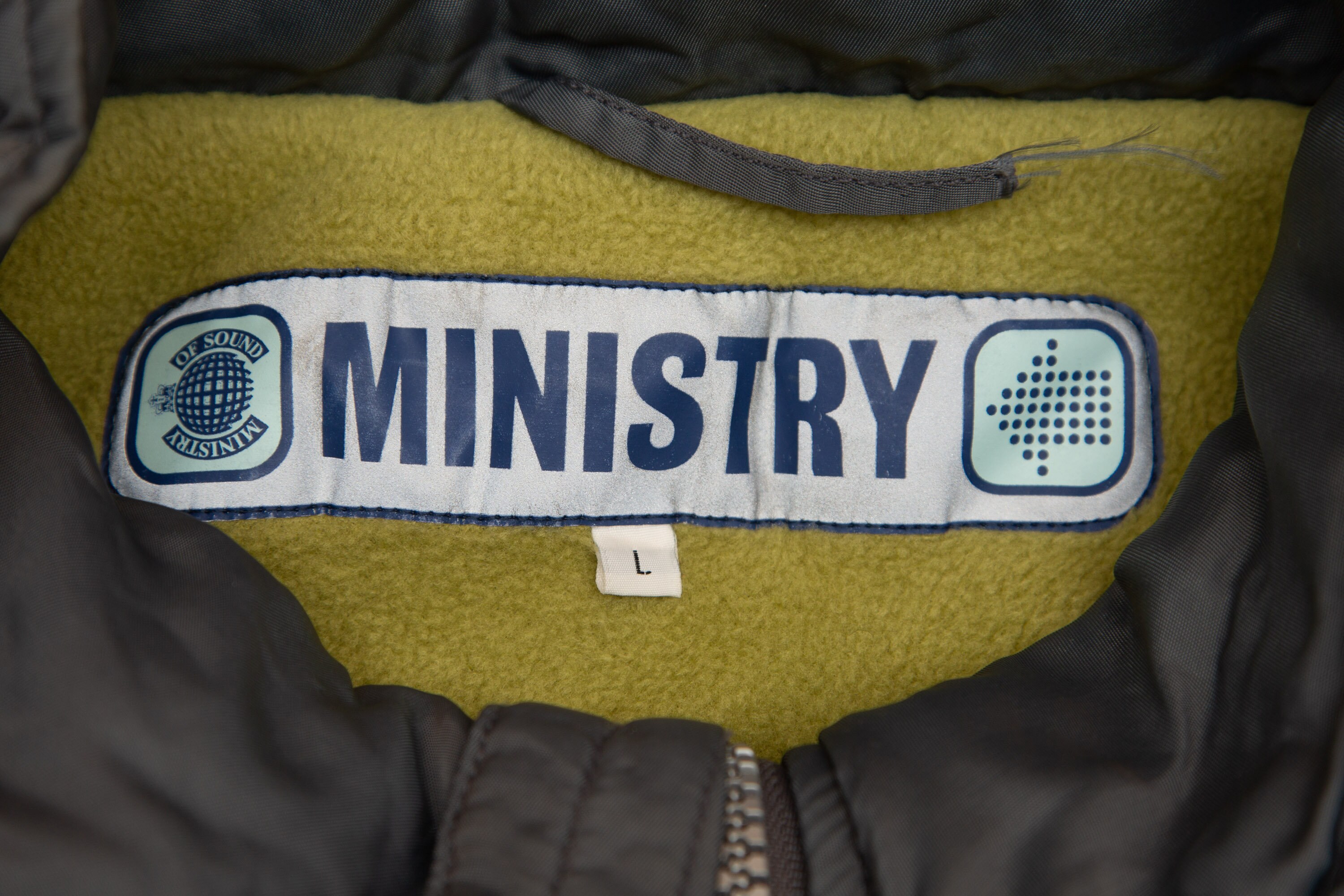 Vtg & Very Rare MINISTRY of SOUND Clothing Grey Long Bomber Style ...