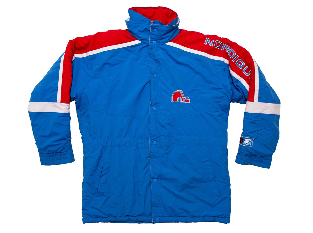 Vtg STARTER Quebec Nordiques Used to Be NHL Hockey Team Blue Parka ...