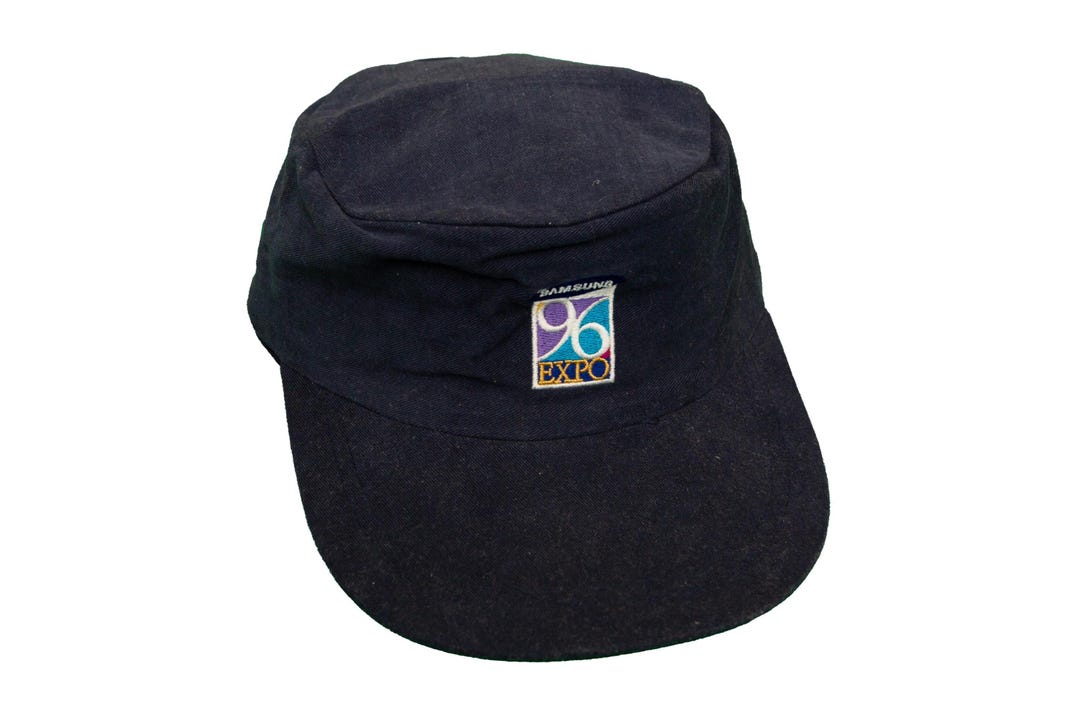 Vtg SAMSUNG 1996 EXPO Railroad Conductor Style Blue Cap, Made in Korea ...