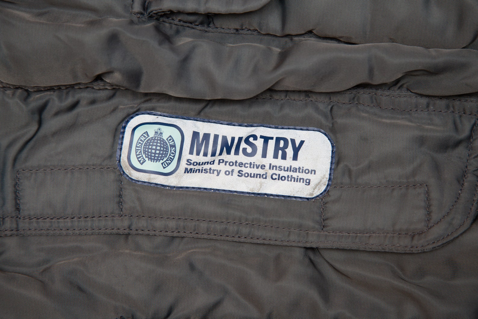 Vtg & Very Rare MINISTRY of SOUND Clothing Grey Long Bomber Style ...