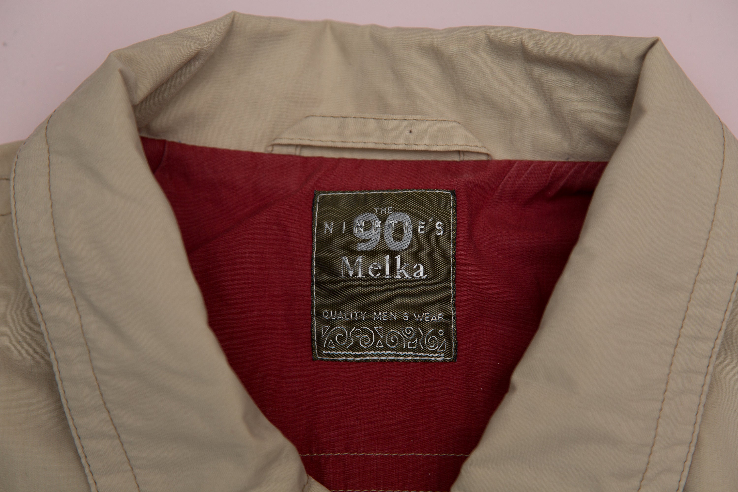 Vtg 90's MELKA "nintees" Beige Trench Coat, Made in Portugal, Sz 54 or ...