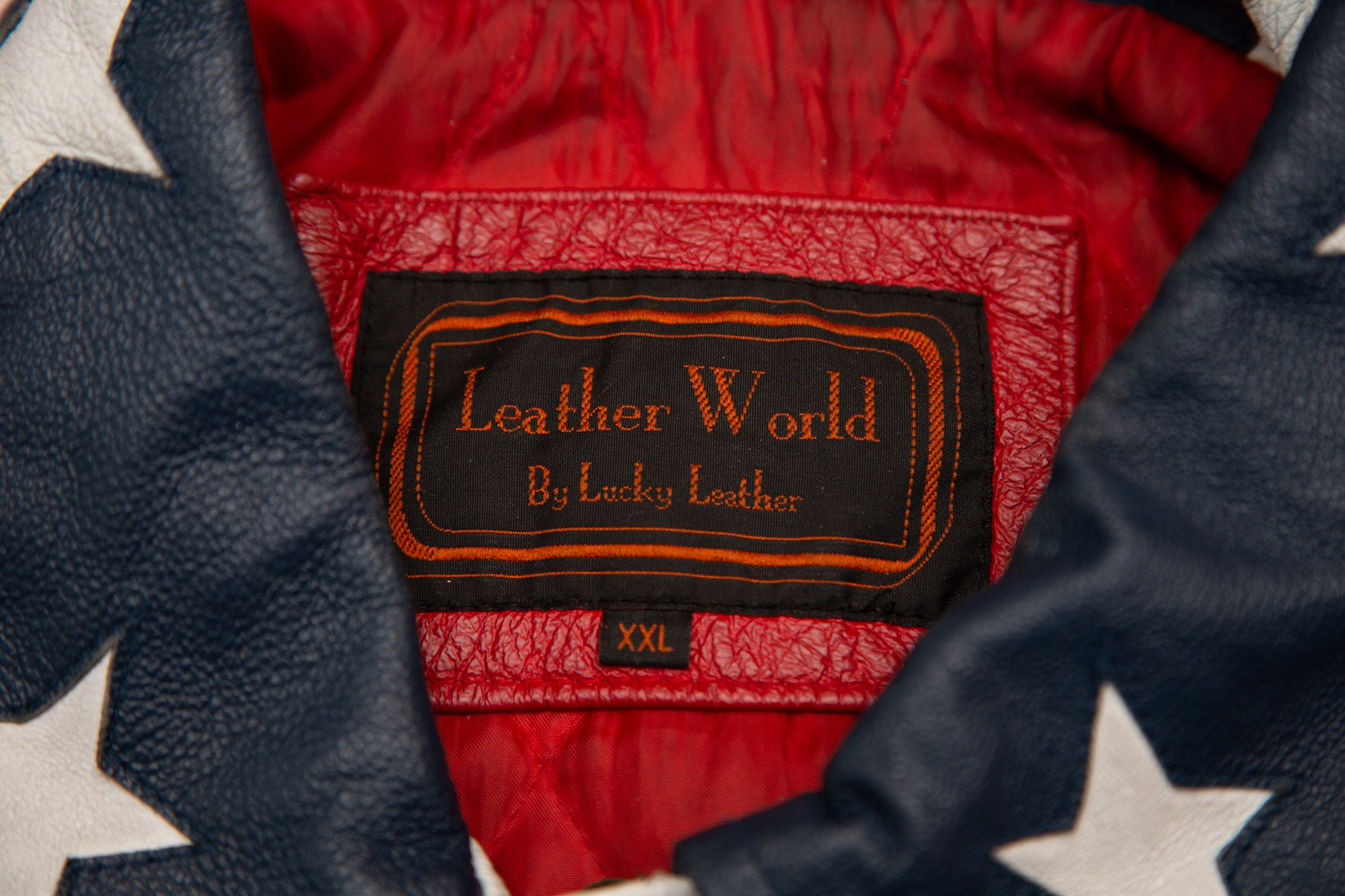 Vtg USA Flag and Eagle Leather Word by Lucky Leather Red-blue-white ...